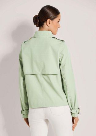 Madeleine Trenchcoat Verk&uuml;rzte Trenchjacke mit Taschen Sommerlicher Trench-Style mit Hemdkragen, Langarm