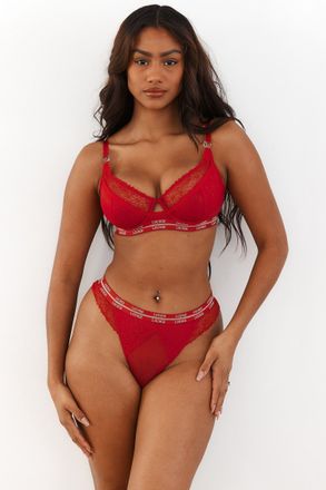 Lounge Underwear Vogue Balcony BH und String/Slip Set - Kastanienbraun