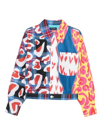 Charles Jeffrey Loverboy x Fred Perry veste crop à design patchwork - Blanc