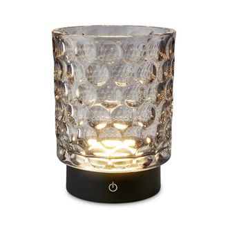 Briloner Lampe de table LED sans fil IP44 avec corps en verre, variateur tactile, batterie et source interchangeables, lampe de chevet, lampe d&eacute;corative, batte
