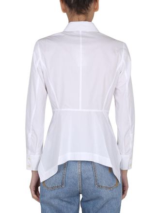 Tory Burch Poplin with Removable Collar Shirt - White