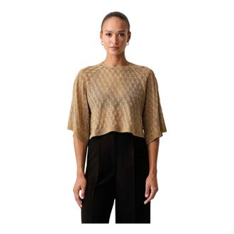 Twinset Pull court r&eacute;versible - Femme - Pulls - Jaune - Taille: 38 FR