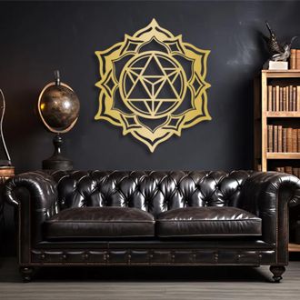 Generic Metall-Wandkunst, Sri Yantra, Dekoration mit Heiliger Geometrie, Mandala-Dekoration, Zen-Meditationszeichen, geometrische Dekoration, Moderne Wandbeh&auml;