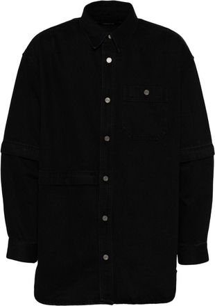 Songzio Asymmetrisches Jeanshemd - Schwarz