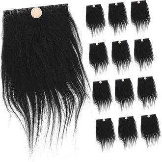 Cabilock 24 Sätze Vorgeschnittener Wichtelbart Teilig Leichte Künstliche Zwergenbärte mit Holzperlen DIY Bastelzubehör für Gnom Puppen Selbstklebend für Weihna