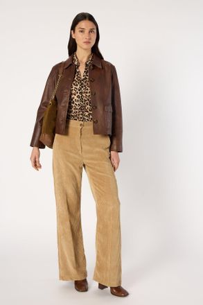 Gerard Darel Pantalon large en velours &agrave; c&ocirc;tes - CASS - Sable