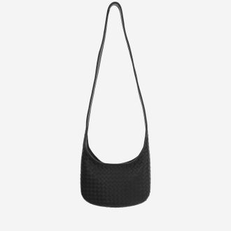 Bottega Veneta Mens Veneto Leather Shoulder Bag Black Lambskin