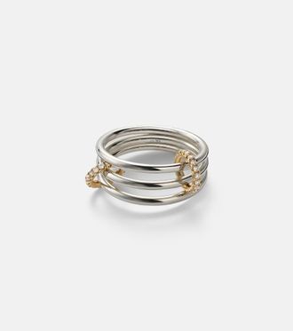Spinelli Kilcollin Ring Solarium aus Sterlingsilber mit 18kt Gelbgold und Diamanten