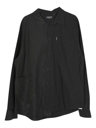 Balenciaga chemise &agrave; carreaux vichy - Gris