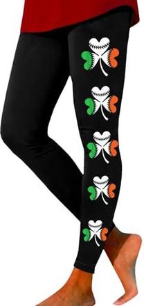 Generic Legging de sport irlandais pour femme avec pantalon de yoga doux et fin pour femme, rouge past&egrave;que, XXL