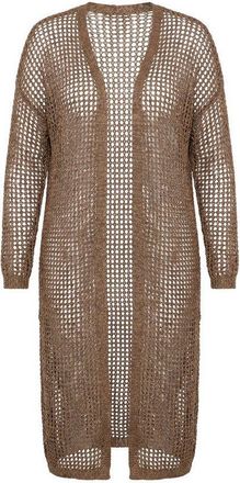 Miamoda Strickjacke Strickjacke Loose Fit Lochstrick Glitzereffekt