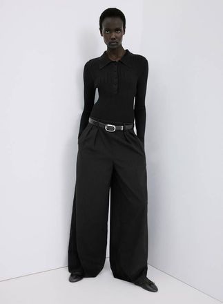 Mango Combinaison bi-mati&egrave;re noir - Femme - XXS - MANGO