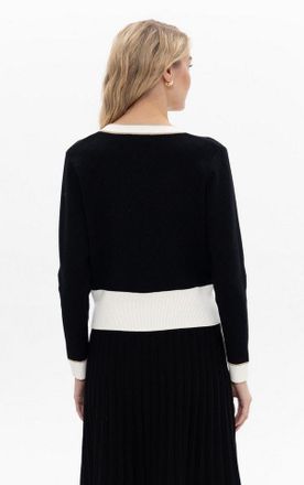 Passioni Cardigan Cropped mit Kontrast-Details