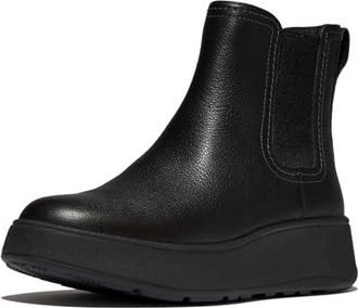 FitFlop Bottines Chelsea en cuir chaud pour femme, Noir, 37.5 EU