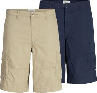 Jack & Jones Herren JPSTCOLE JJCAMPAIGN 2PK MP Shorts 12258390,Beige,S