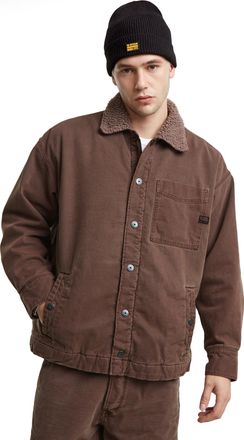 G-Star Mens Boxy fit Sherpa Denim Jacket, Braun (Faded Brown Stone gd D25189-D491-G824), L