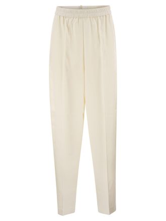 Fabiana Filippi Pantalon en laine vierge stretch avec taille &eacute;lastiqu&eacute;e