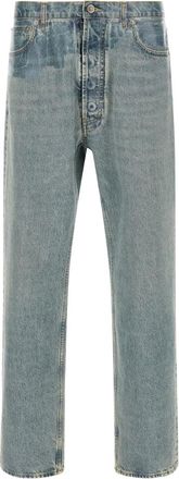 Maison Margiela Homme, Jeans, Bleu, Taille: W32 Jean droit &agrave; bande adh&eacute;sive