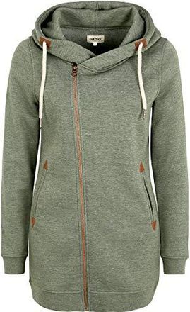 Oxmo OXVicky Zip-Hoodie Veste en Sweat Femme Veste à Capuche Hoodie avec Capuche Cordon de Serrage Fermeture éclair Poches en Biais Regular Fit, Taille:M, 