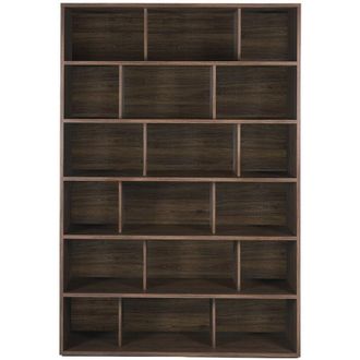 Miliboo Skandinavisches B&uuml;cherregal in dunklem Walnussholz-Finish L140 cm EPURE