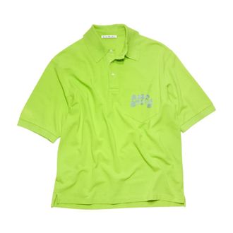 Acne Studios Lime Green Pique Stitched Polo - - Tops - Herren - Gr&uuml;n - L