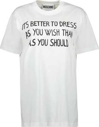 Moschino Femme, Tops, Blanc, Taille: 38 FR Archive Slogan T-shirt