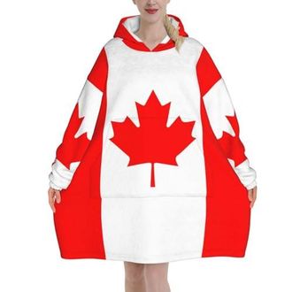 Generic Sweat &agrave; capuche pour femme et homme avec motif drapeau du Canada pour adultes surdimensionn&eacute;s pour une couverture douce et chaude