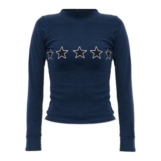 Balenciaga Top Rating Langarm-Figurtop - - Tops - Damen - Blau - M