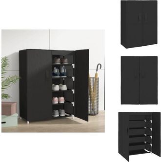 vidaXL Armoire à chaussures Noir 60x28x90 cm Tissu - Meuble Range Chaussure - Armoire Chaussure - Rangement Chaussures - Étagère Chaussure - Meuble Entrée