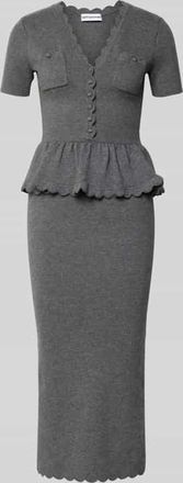 Self Portrait Slim Fit Midikleid mit Woll-Anteil