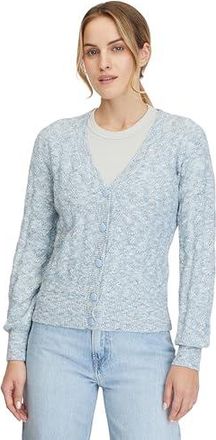 Ragwear Loukka Cardigan en tricot pour femme Col en V, Bleu ciel/blanc, S