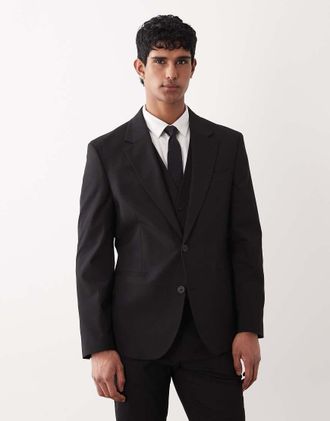 Asos Blazer de costume ajust&eacute; - Noir