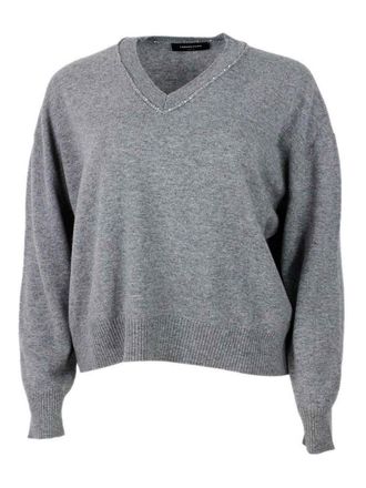 Fabiana Filippi Pull Col Rond - Gris