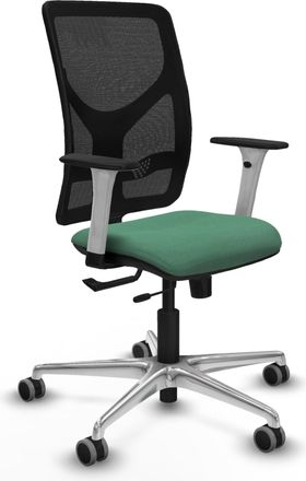 Piqueras y Crespo Isomalla Motilla Stuhl mit wei&szlig;en und schwarzen Armlehnen, h&ouml;henverstellbare Lendenwirbelst&uuml;tze, ausgestattet mit Syncro/Traslack und Schneideschaum, 