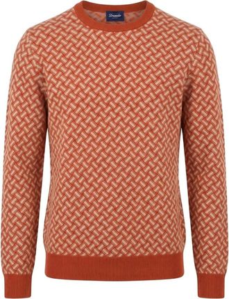 Drumohr Pull Col Rond de Ras - Homme - Pulls - Orange - Taille: L