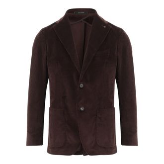 Tagliatore Gerippte Stretch-Baumwolljacke - - Jackets - Herren - Braun - M
