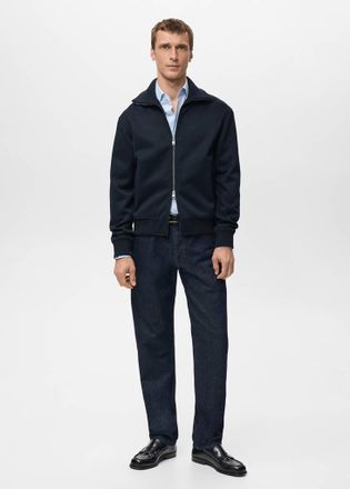 Mango Sweat-shirt zipp&eacute; bleu marine - Homme - XXL - MANGO MAN