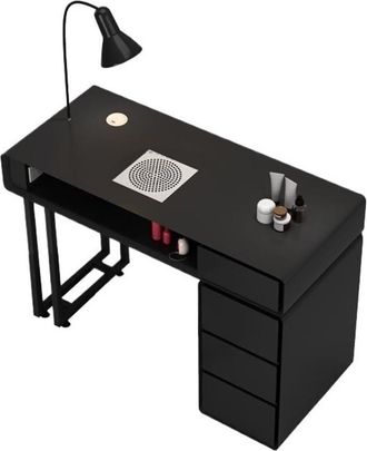 Generic Manicure Table Station Professional Nail Desk - Modern with Storage Cabinet & Drawers for Spa Salon & Home Use - Perfect for Nail Technicians & Beauty