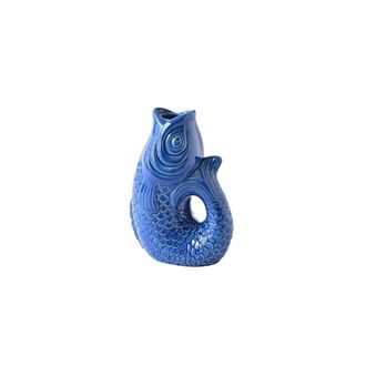 Gift Company Kerzenhalter Monsieur Carafon S, Kerzenst&auml;nder in Fisch-Form, Steingut, Azure, 16.2 cm, 1055303070