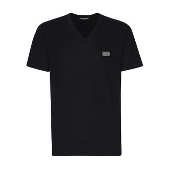 Dolce & Gabbana V-neck T-Shirt - - Tops - Herren - Blau - 3XL