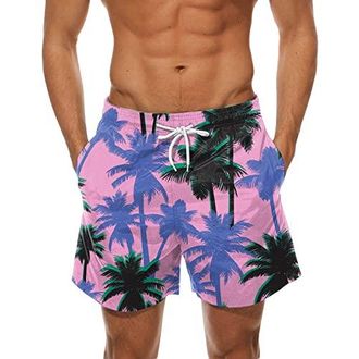 Generic Short de plage pour homme - Short court d&eacute;contract&eacute; - Short imprim&eacute; - Short de plage - Short de plage ample - Pantalon de vacances - Pantalon ample po