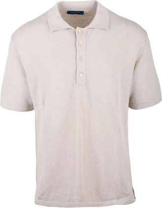 Daniele Fiesoli Homme, Tops, Beige, Taille: M Polo en maille gratt&eacute;e