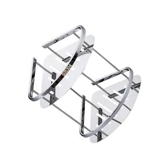 Lurrose Edelstahl Eckregal Bad Rostfrei Dreieckig Duschablage Metallregal Badm&ouml;bel Platzsparend f&uuml;r Kleine B&auml;der mit Ablaufdesign f&uuml;r Trockene Aufbewahrung