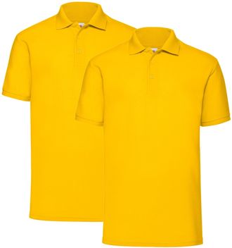 Fruit Of The Loom 2er Pique Poloshirt Herren Polo M L XL XXL 3XL 4XL 5XL HLKauf-Block (3XL, 2er Sonnengelb& 1x HLKauf-Block)