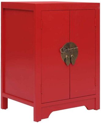 vidaXL Table de chevet Rouge 38 x 28 x 52 cm Bois de Paulownia vidaXL