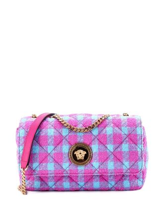 Versace Medusa Icon Chain Flap Bag Quilted Tweed East West shoulder bag - Rosa