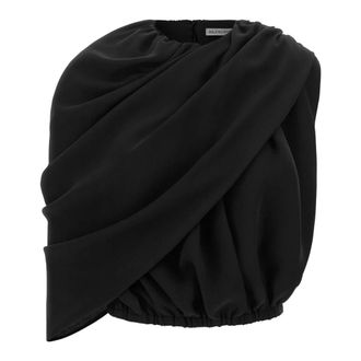 Balenciaga Seiden-Cady-Cape-Top - - Tops - Damen - Schwarzk - 2XS