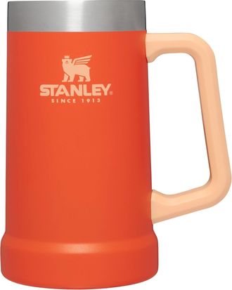 Stanley Adventure Bierkrug mit großem Griff, 680 ml, hält Bier stundenlang kalt, hält 2 Dosen Bier, isolierter Edelstahl, robuster Griff, Tigerlily