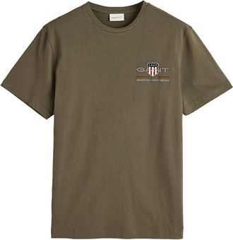 GANT REG Archive Shield EMB SS T-Shirt, Juniper Green, XL Homme