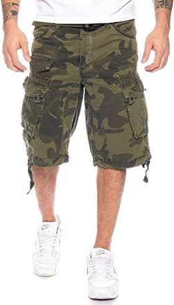 Geographical Norway Cargo Homme Short People - Kaki Camouflage, M